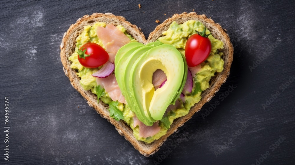 Heart-shaped sandwich, a romantic twist to a classic, symbolizing love ...