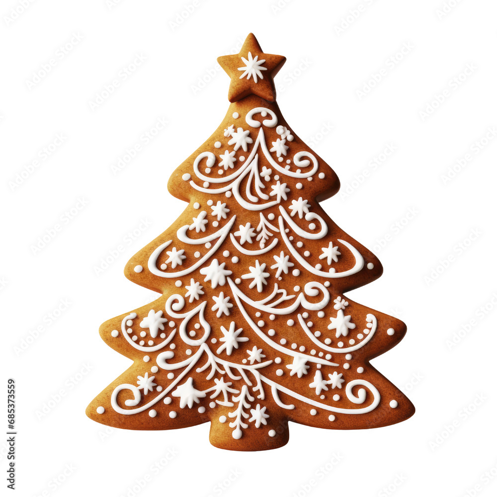 Gingerbread tree cookie. clipart for design. Christmas elements ...