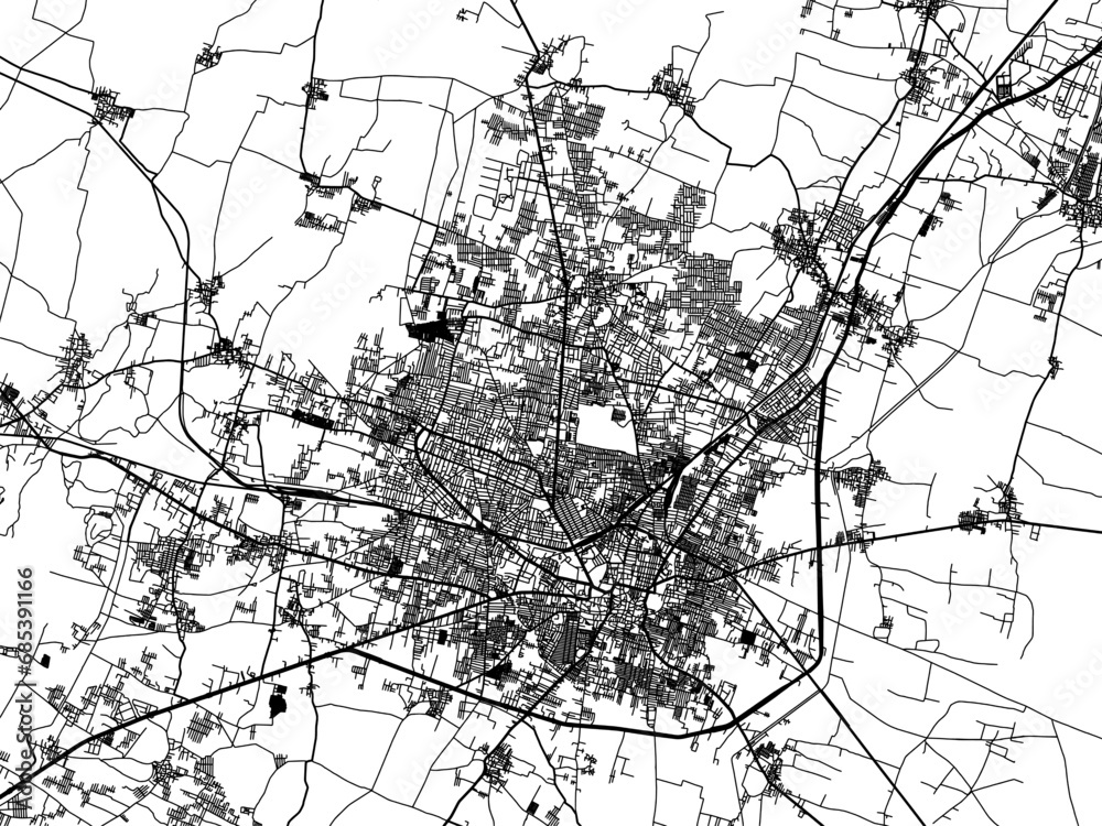 Vector road map of the city of Guntur in the Republic of India with ...