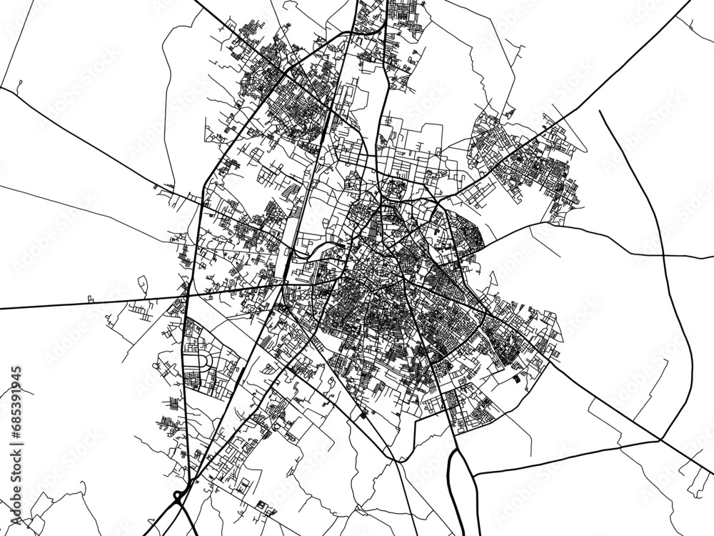 Vector road map of the city of Meerut in the Republic of India with ...