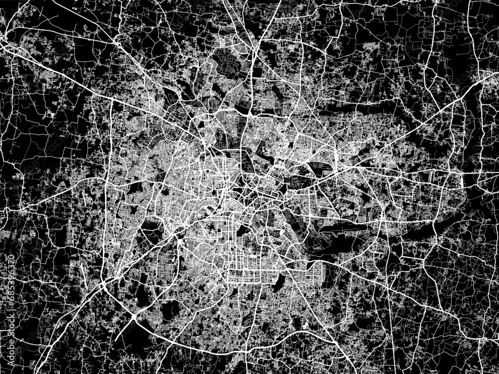 Vector road map of the city of Bengaluru in the Republic of India with ...