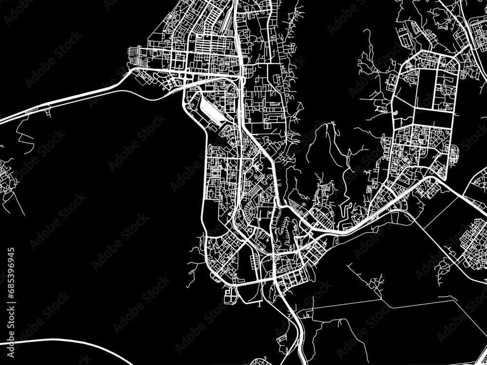 Vector road map of the city of Navi Mumbai in the Republic of India ...