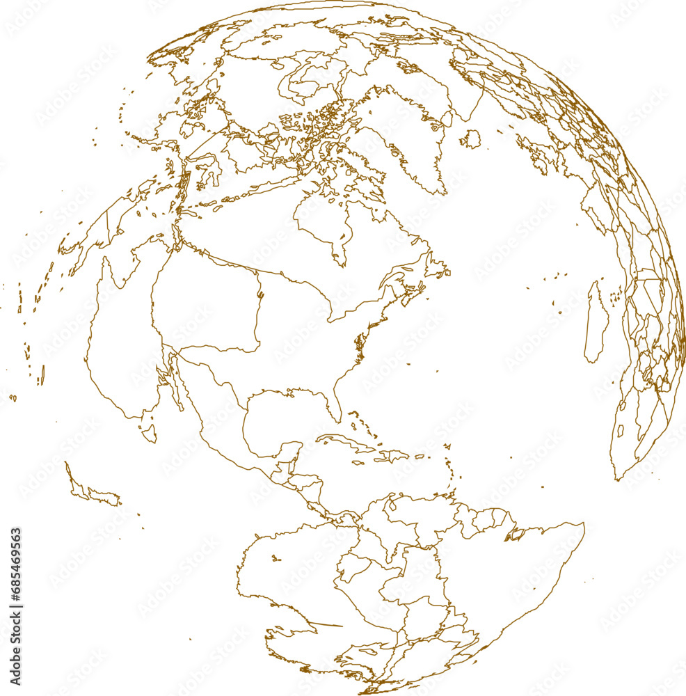 Sketch vector illustration of globe shape world map design Stock Vector ...