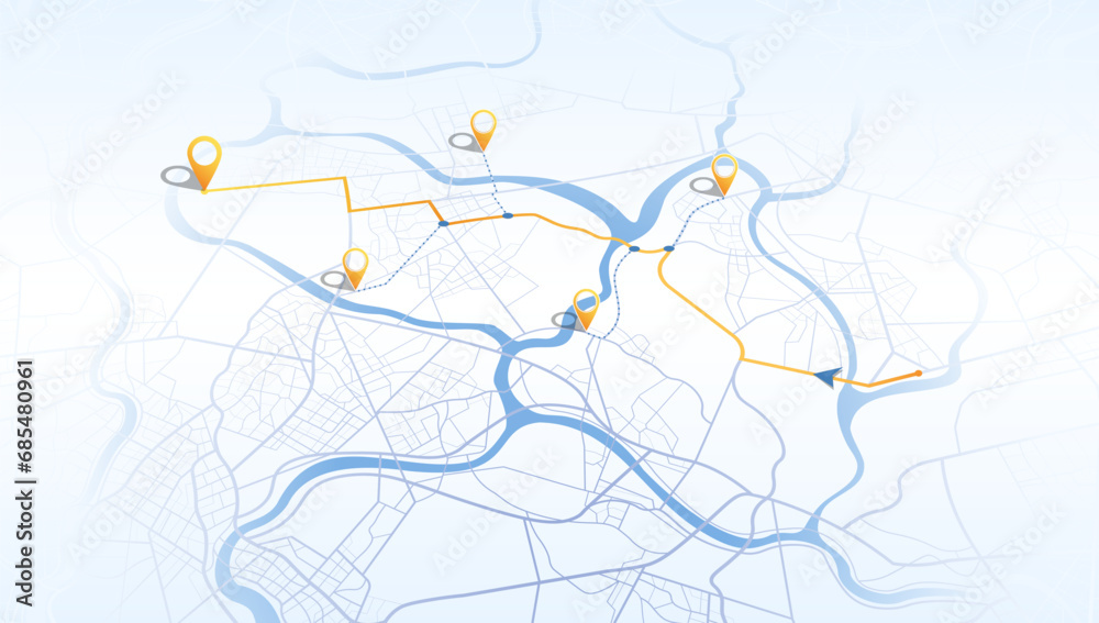 Abstract isometric location tracks dashboard. Gps map infographic ...