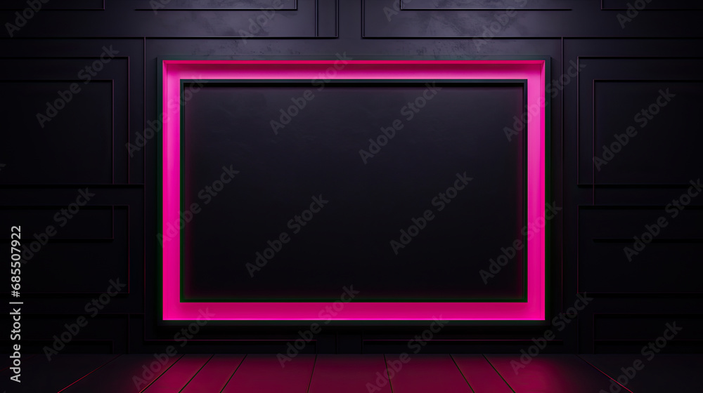 pink border frame on black background blank template mockup chalkboard ...