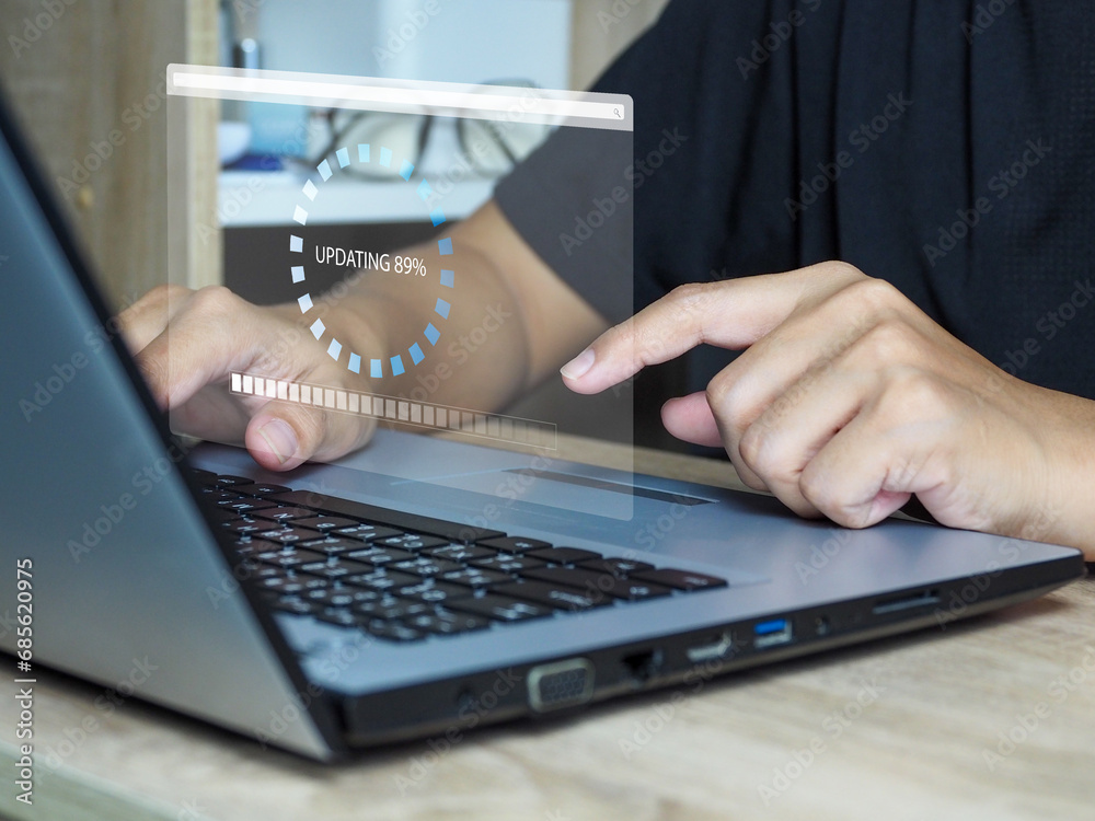 The concept is updating data or operating system software, revamping ...