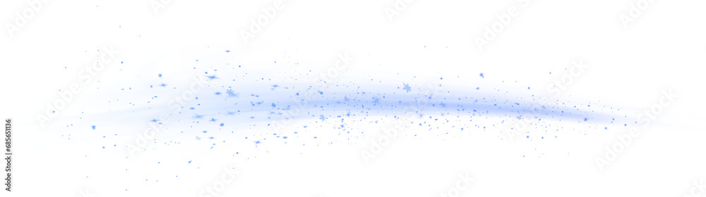 Magic blue wind picture with festive theme isolated on a transparent ...