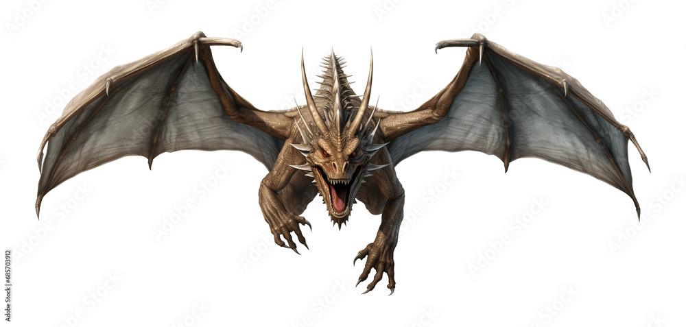 Flying Dragon Front View Isolated on Transparent Background Stock ...
