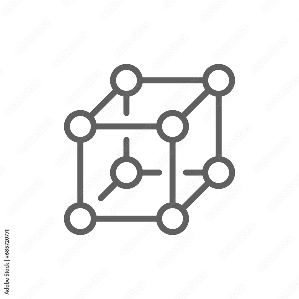 Framework icon. Simple outline style. Cloud, native, react, atom ...