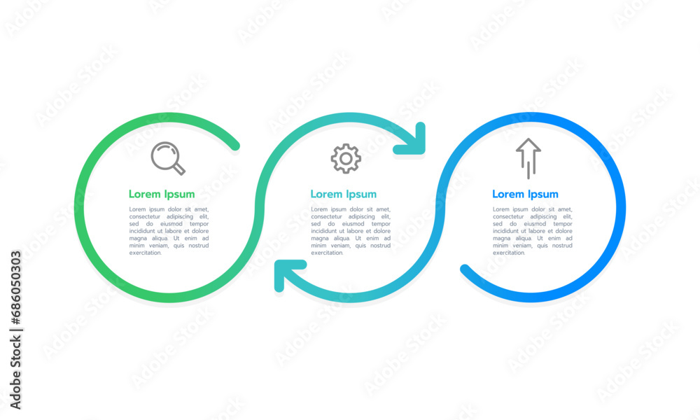 Infographic 3 Main processes in Business administration. Vector ...
