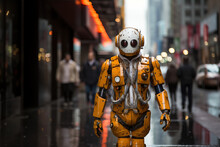 Robot Walking Among People Free Stock Photo - Public Domain Pictures