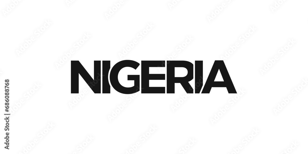 Nigeria emblem. The design features a geometric style, vector ...
