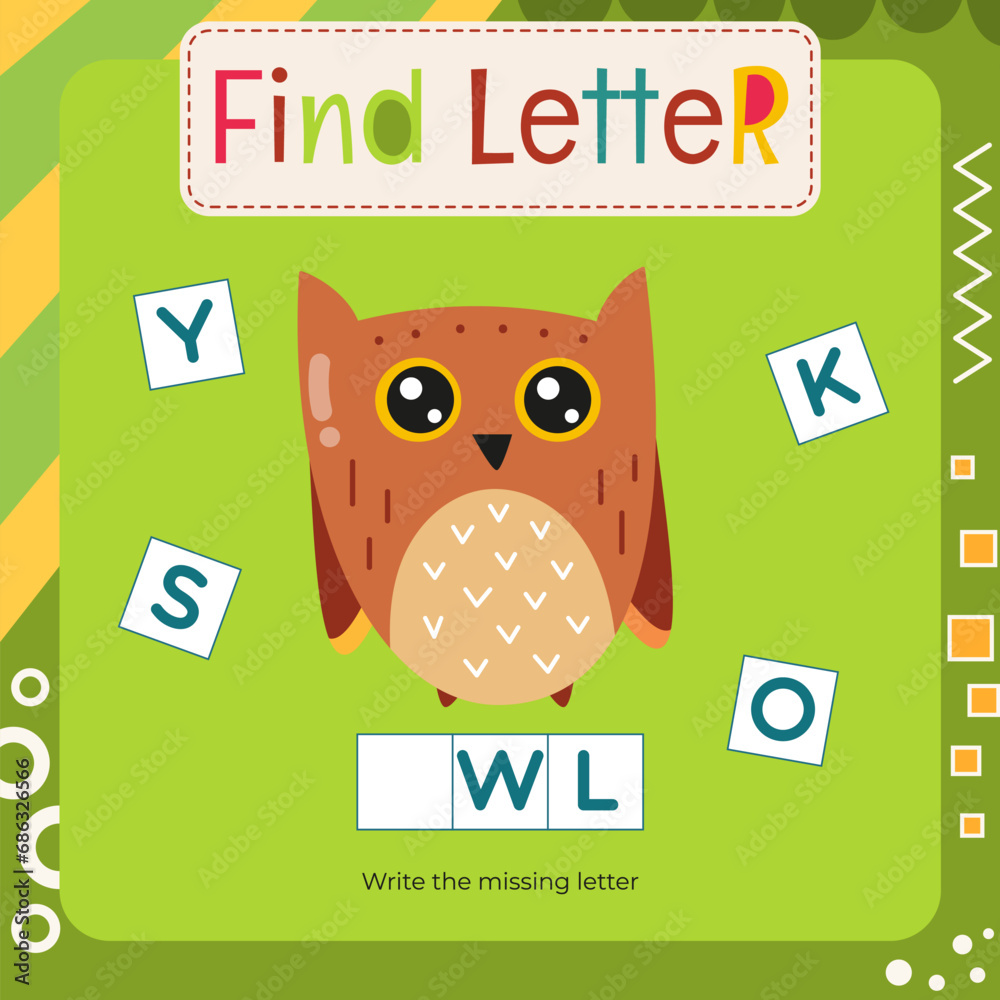 Word activities for Letter Tracing Book. Kids game Find letter – Write ...