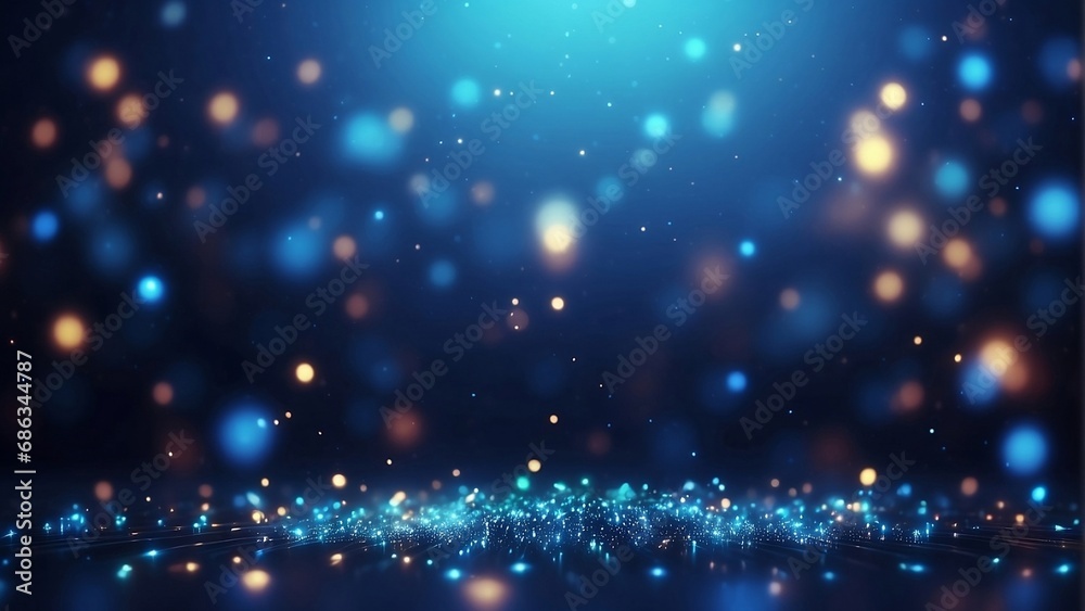 Particle Abstract Blue Glow Bokeh 4K Wallpaper Stock Illustration ...