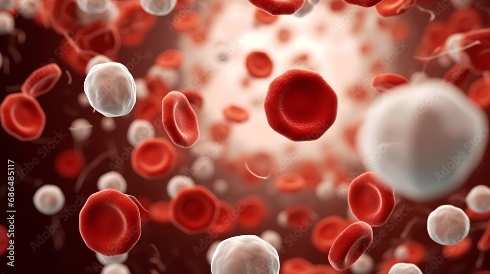A highresolution microscopic view of human blood circulation showcasing ...