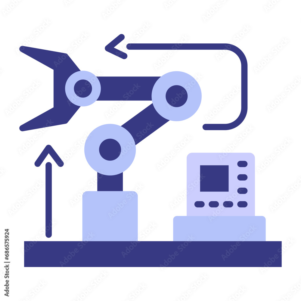 Intelligent Lifting Arm Hoist Cantilever vector icon design, predictive modeling or adaptive ...