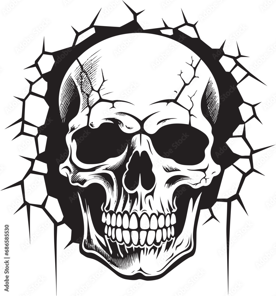 Surreptitious Specter Black Skull in Wall Crack Logo Hidden Havoc ...