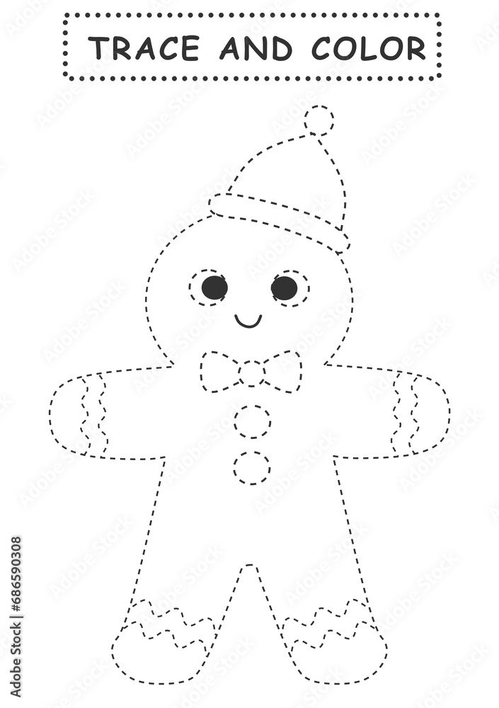 Trace and color for children. Handwriting practice. Coloring page for ...