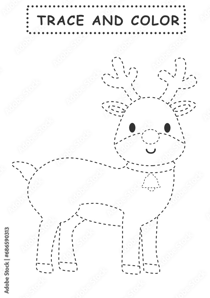 Trace and color for children. Handwriting practice. Coloring page for ...