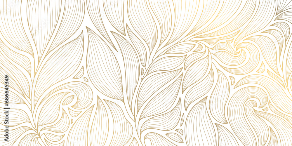 Stock-Vektorgrafik „Vector abstract luxury background, gold line floral ...