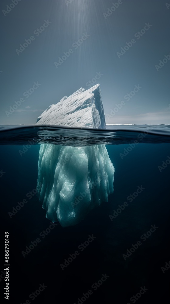 Big Iceberg significant part submerged underwater as unseen efforts for ...