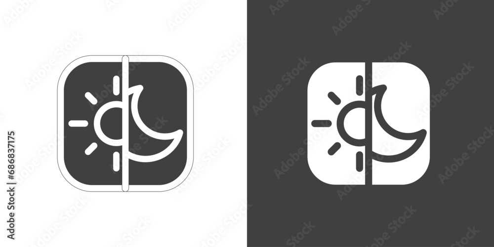 Switch icon of dark mode, vector illustration. Day and night mode ...