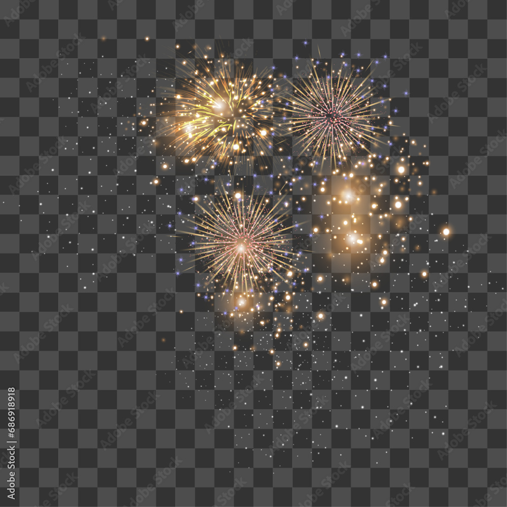 Vector firework animation realistic transparent concept with ...