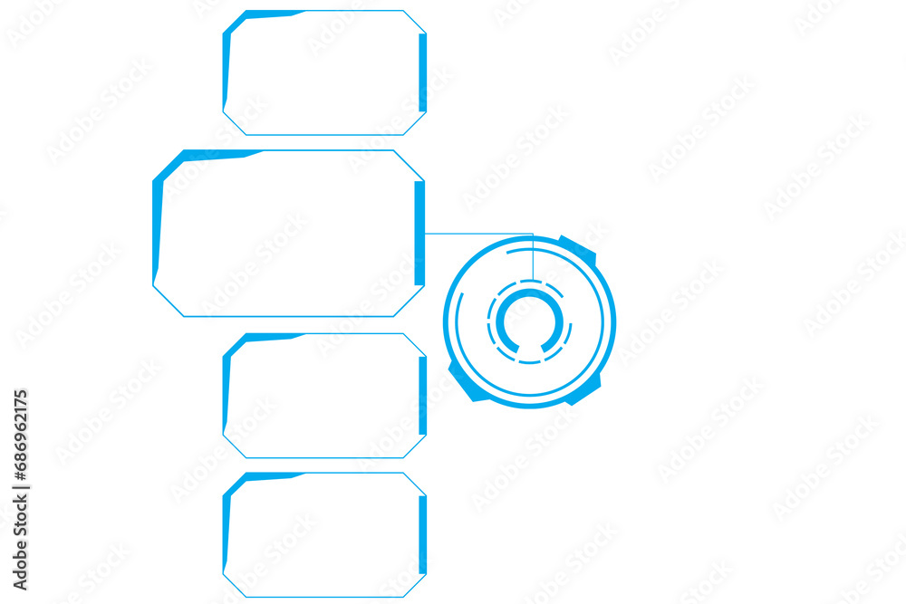 Digital png illustration of digital interface with copy space on ...