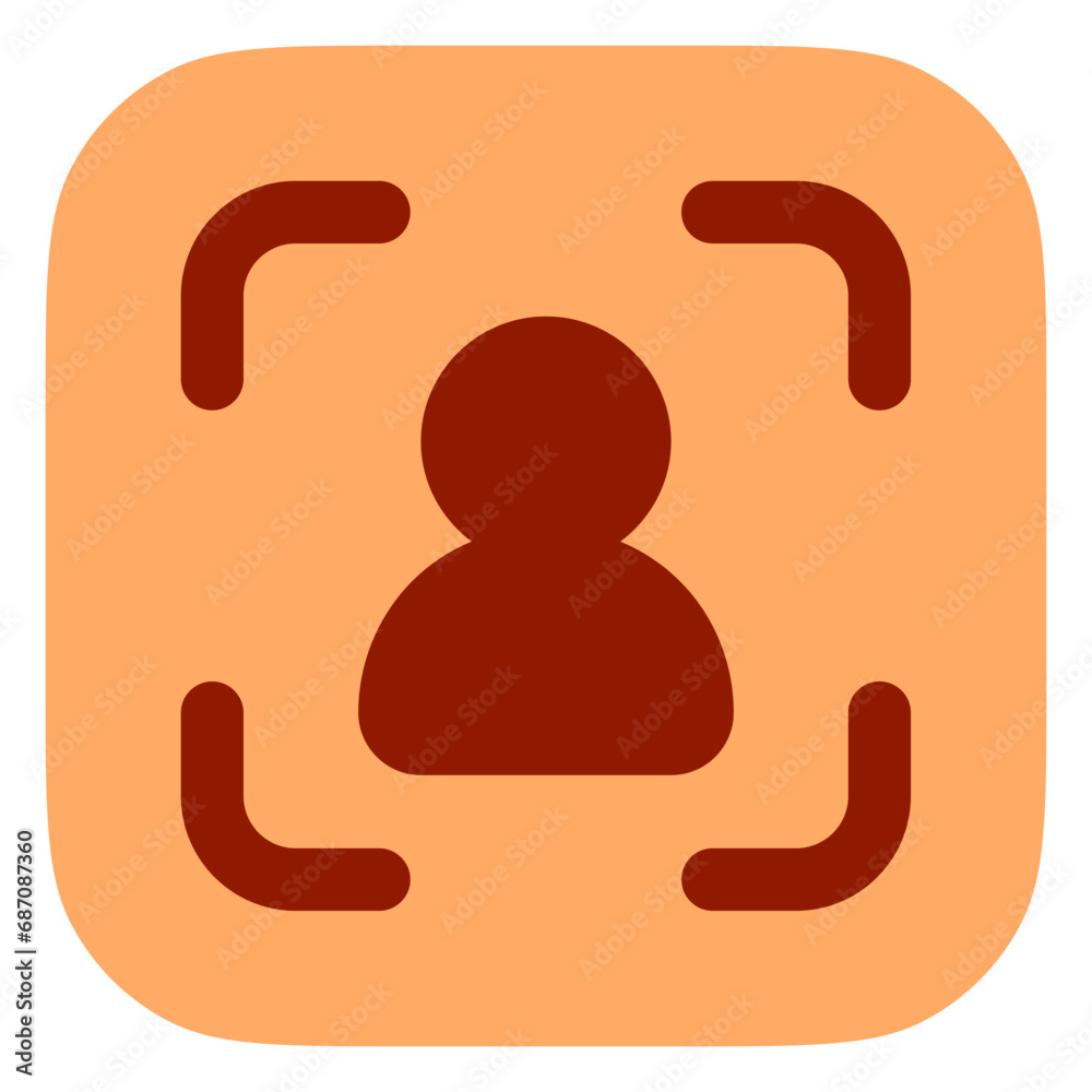 Editable user recognition vector icon. Part of a big icon set family ...