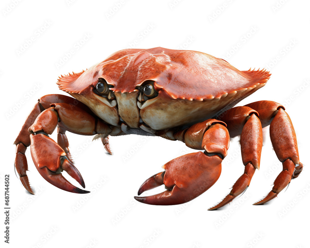 Crab on a light transparent background. PNG file. Generative artificial ...