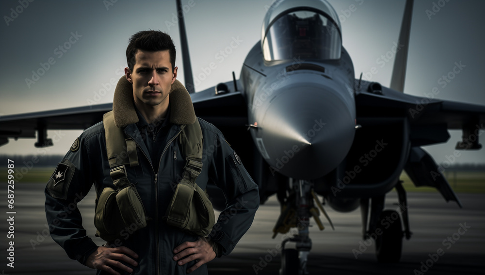 Sky Guardians: Proud Air Force Military Officer Poses Against the ...