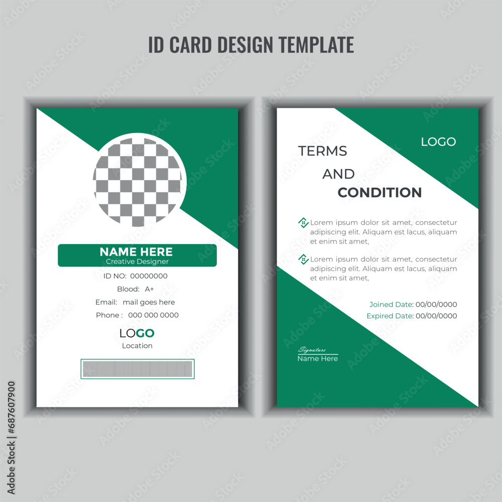 Creative Professional Unique ID Card Template Layout, corporate id card ...