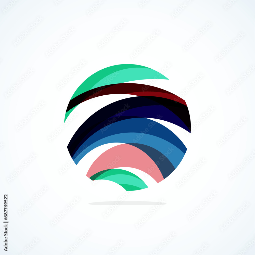 Abstract circle logo - minimalist emblem, timeless and universal shape ...