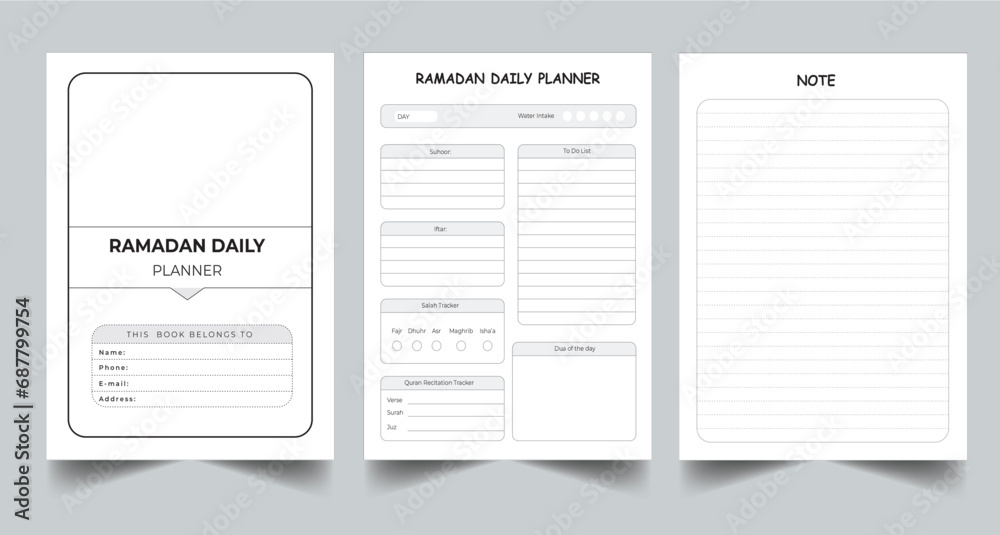 Editable Daily Ramadan Planner Kdp Interior printable template Design ...