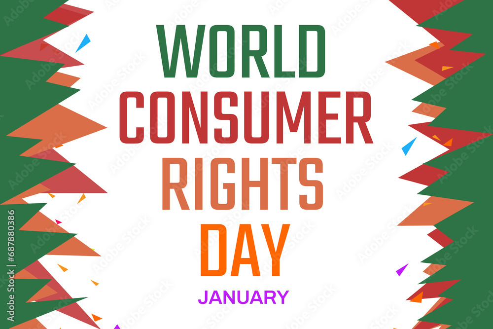 World Consumer rights day backdrop with different color shapes design ...