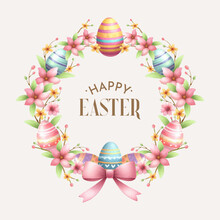Easter Bunny Rabbit Floral Wreath Free Stock Photo - Public Domain Pictures