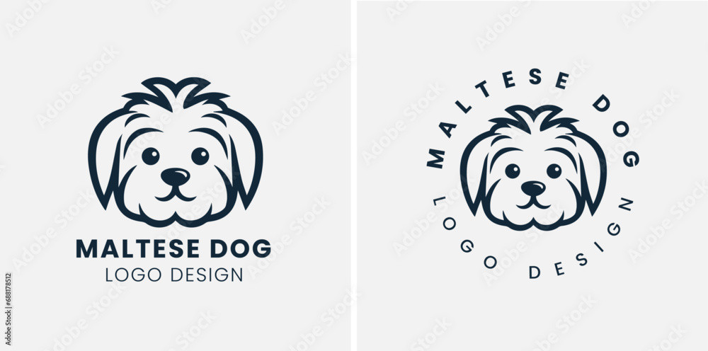 Beautiful cute Maltese dog logo, Maltese, Silhouettes Dog Face SVG ...