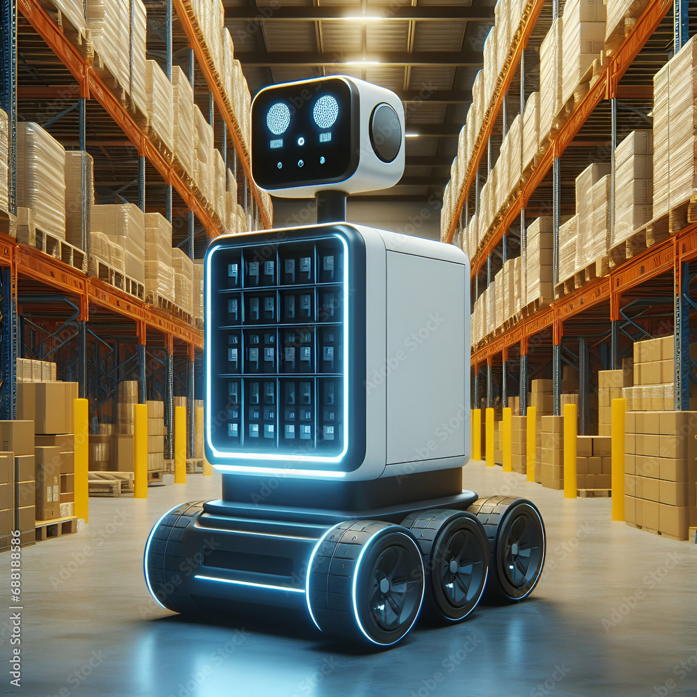 Ilustración de Stock Delivery Robot Automated Guide Vehicle AGV ...