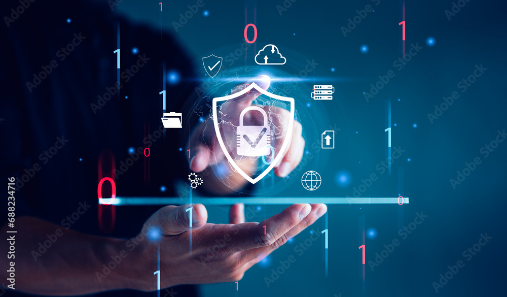 Cybersecurity concept, user privacy security and encryption, secure ...