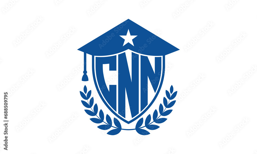 CNN three letter iconic academic logo design vector template. monogram, abstract, school ...