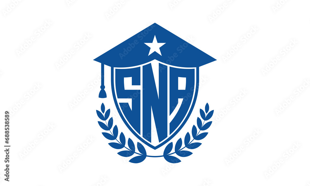 SNA three letter iconic academic logo design vector template. monogram ...