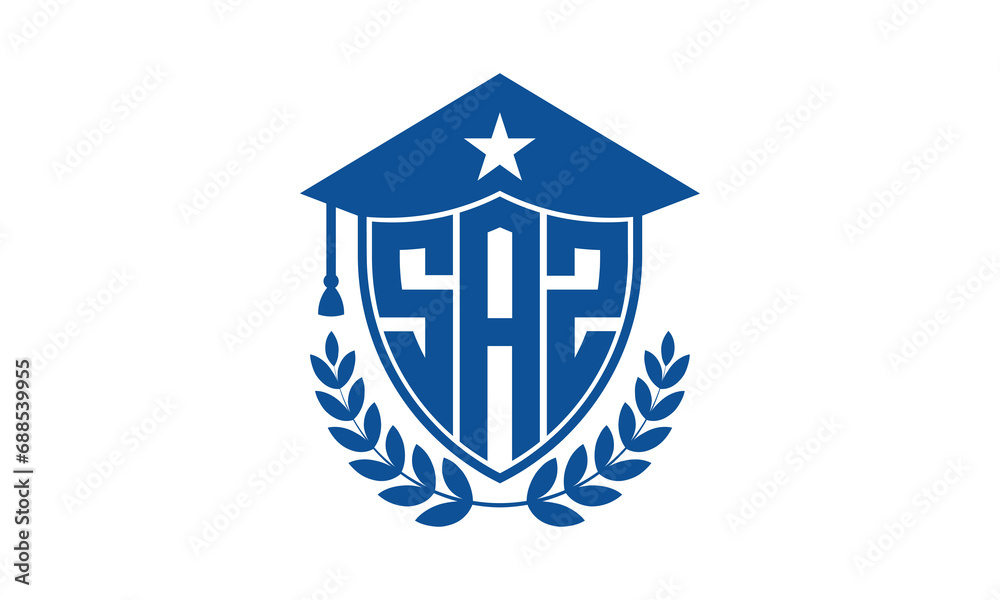 SAZ three letter iconic academic logo design vector template. monogram ...