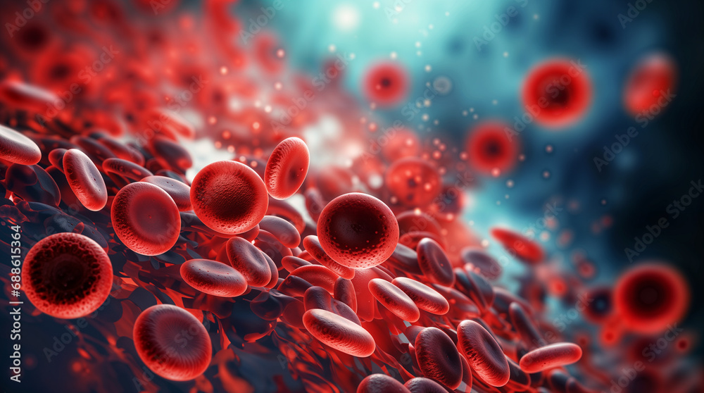 Red blood cells background concept, human cells erythrocytes, in the ...
