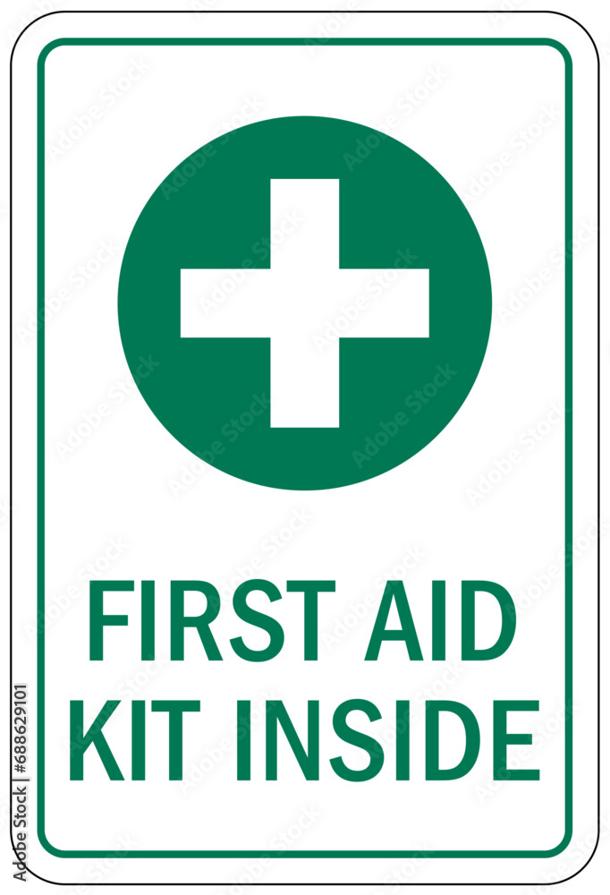 First aid kit sign and labels Stock Vector | Adobe Stock