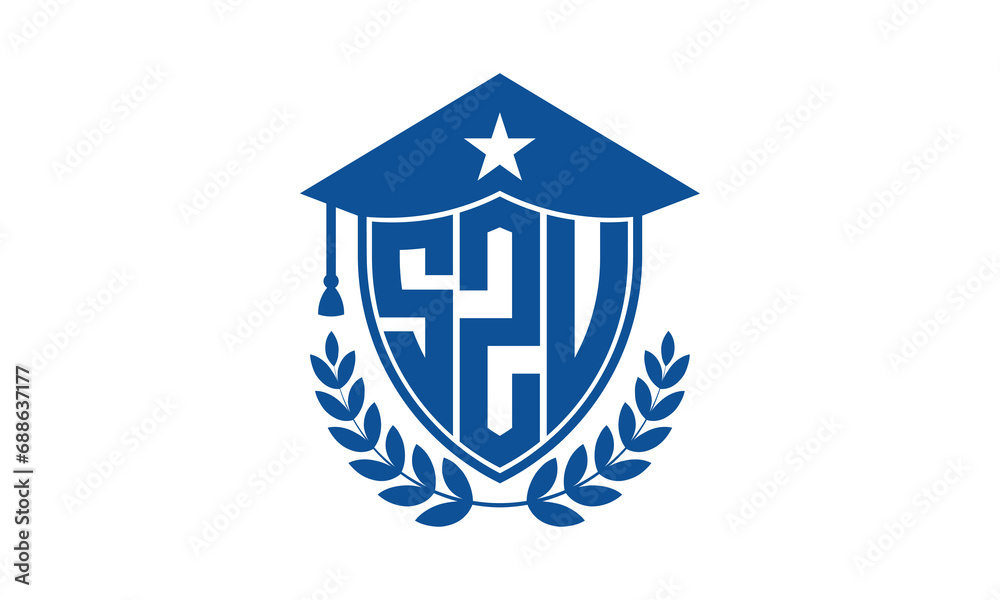 SZU three letter iconic academic logo design vector template. monogram ...