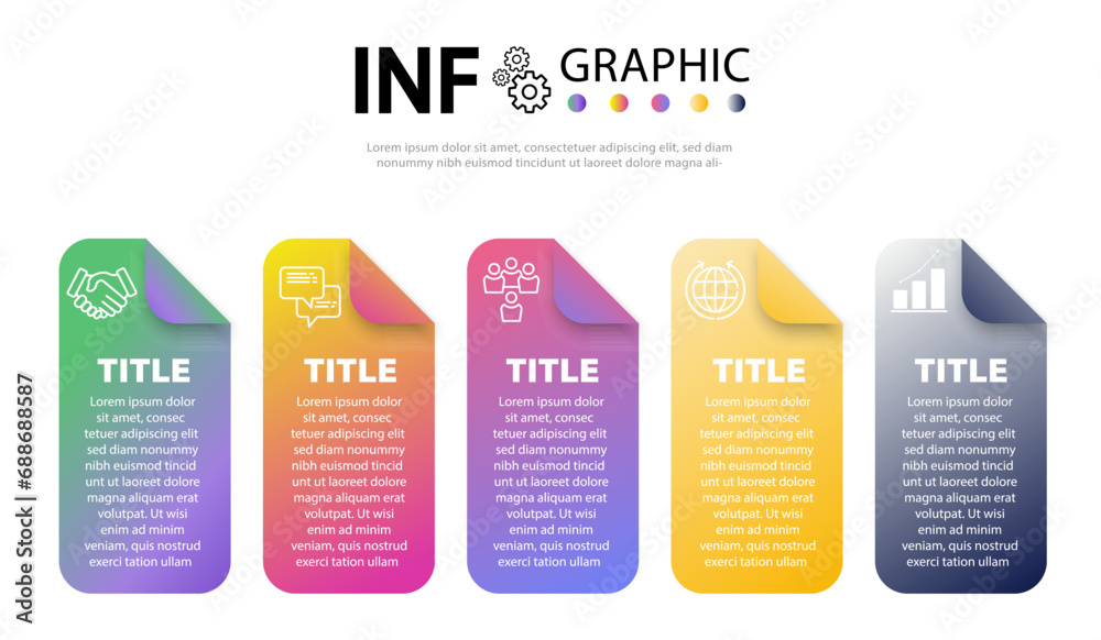 Infographic design 5 steps for diagrams, presentations, workflow ...
