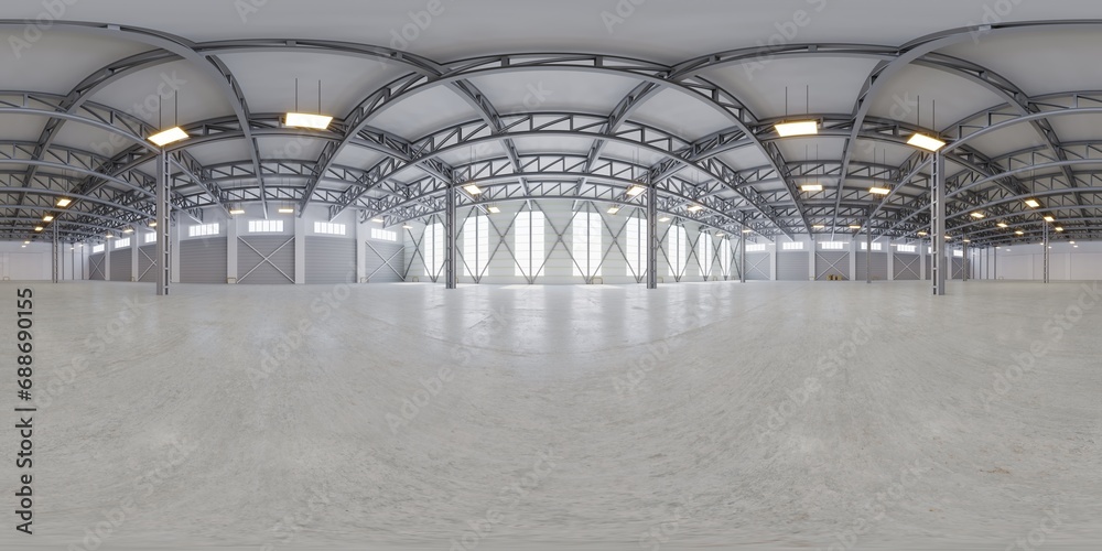 Full spherical hdri panorama 360 degrees of empty exhibition space ...