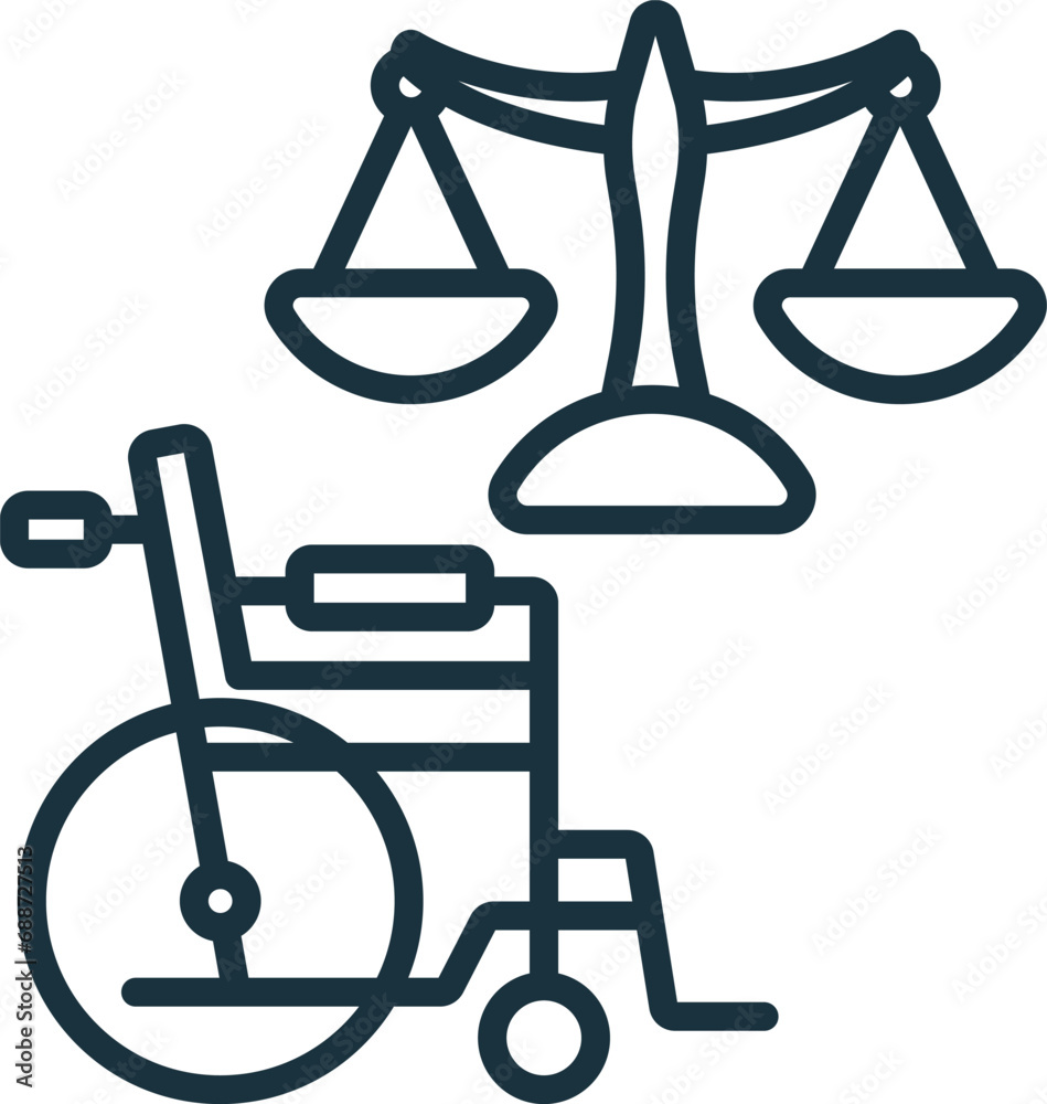 Vector de Stock Disability rights outline icon. Monochrome simple sign ...