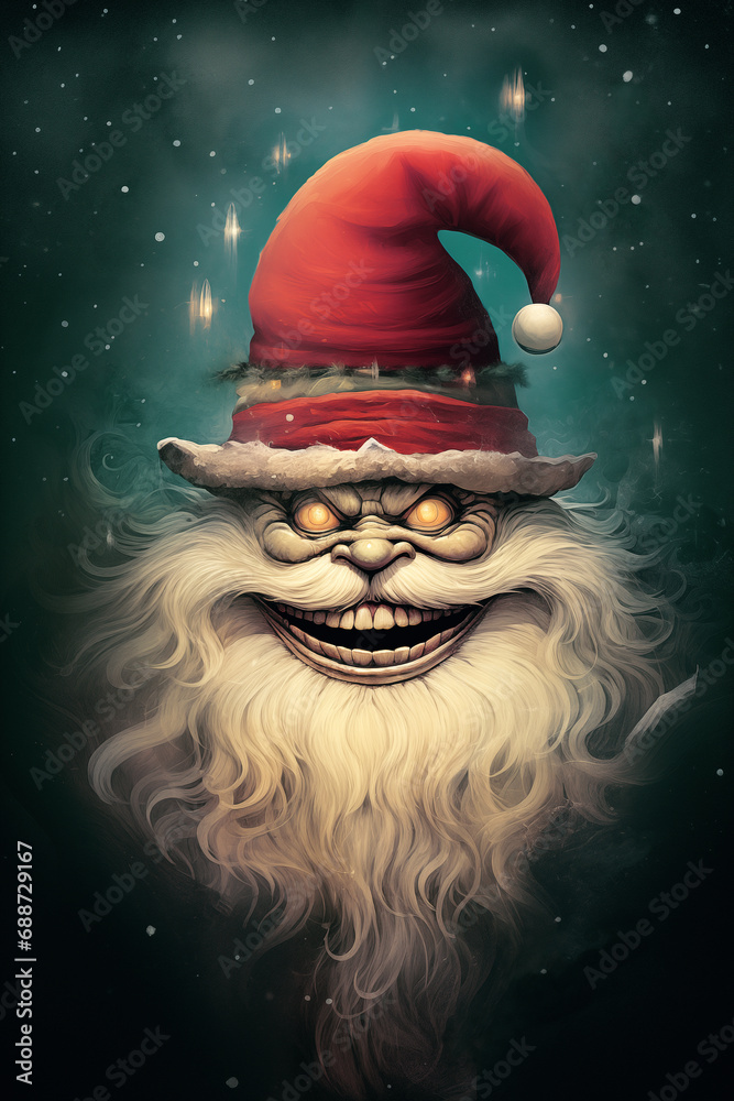 A chilling scene unfolds in the mist, where Santa Claus transforms into ...