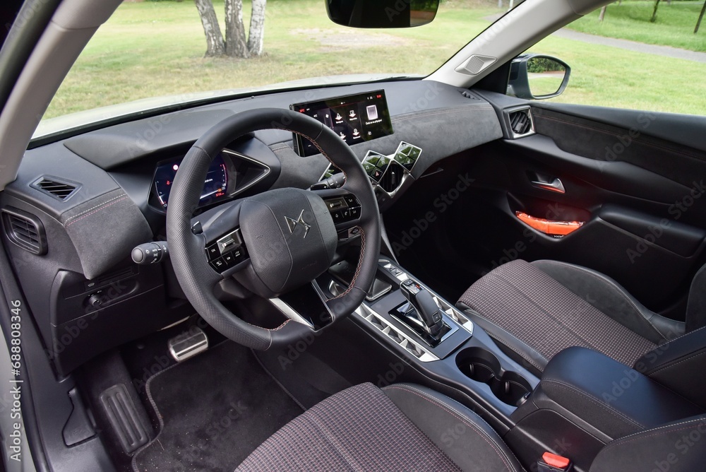 DS3. Design urban crossover with a three-cylinder engine. Cabin ...